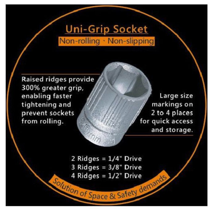 Triangle Socket Set 1/4" Square Drive 4-14mm 19pcs – Harvest EShop